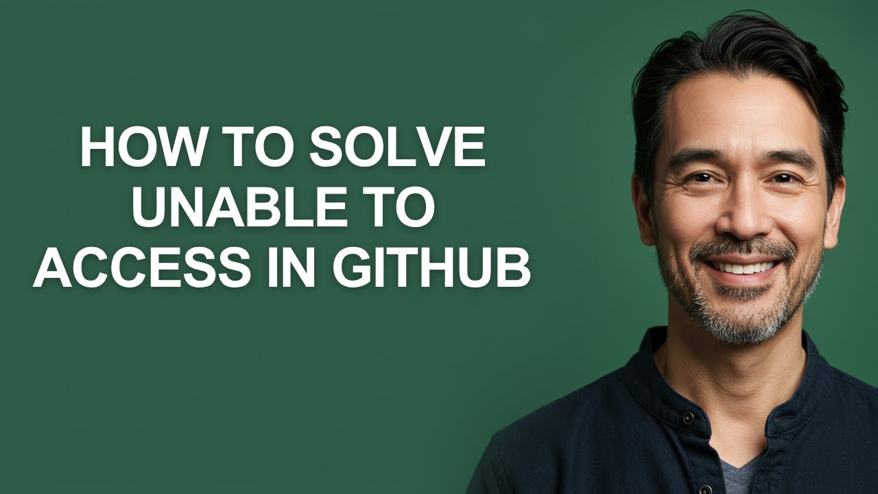 How to Solve Unable to Access In Github - KevinHowTo - YouTube