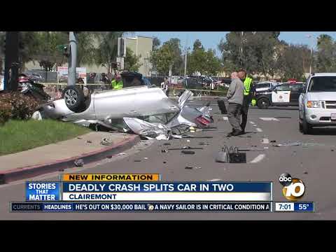 Deadly crash splits car in two
