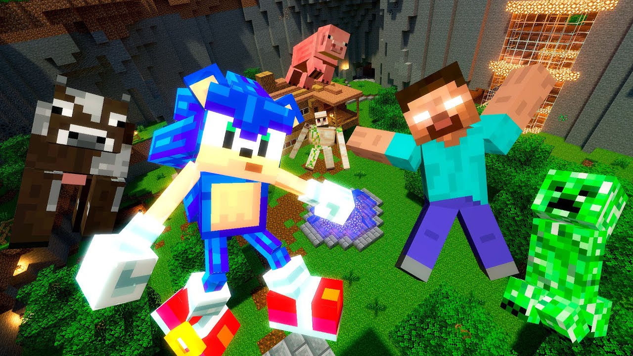 Gmod Minecraft Sonic vs Minecraft Mobs Funny Ragdolls ( Sonic , Steve ...