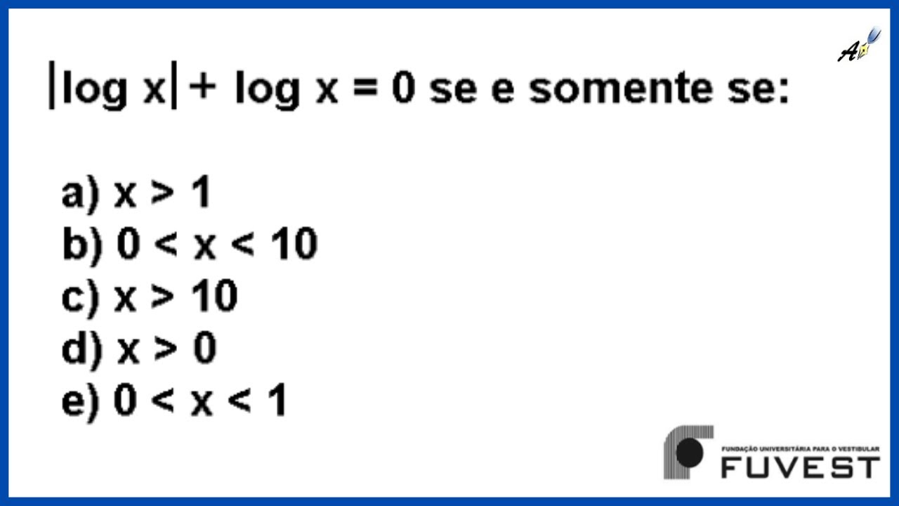 LOG? LOGARITMO? - CAI NO VESTIBULAR? [FUVEST] - YouTube
