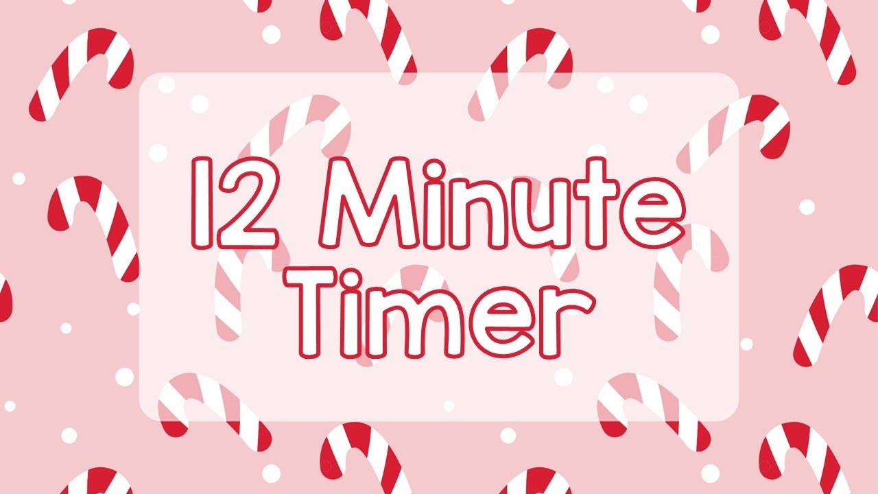 12 Minute Timer - Candy Canes with Pink Background - Calm Ending Chime ...