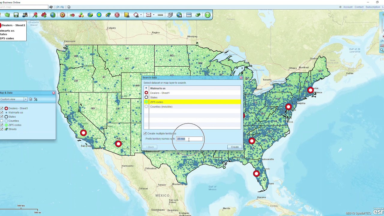 Creating Multiple Drivetime Territories at Once with Map Business ...