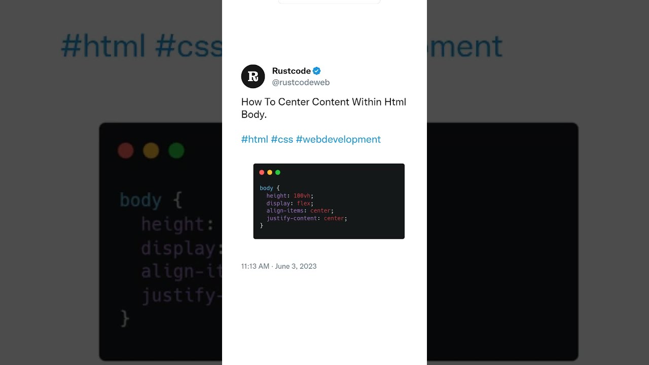 How To Center Elements In Html Body YouTube How To Center Elements In Html Body YouTube