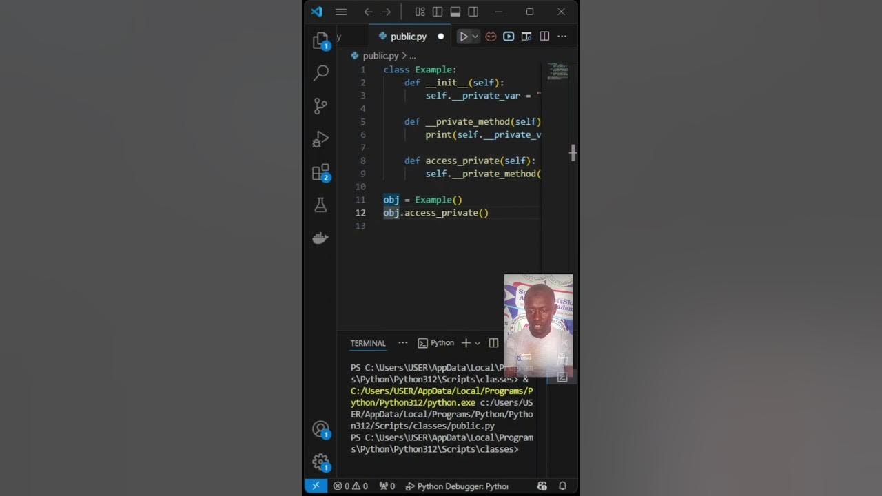 Create a simple bank transaction with Encapsulation in Python. #python #shorts - YouTube