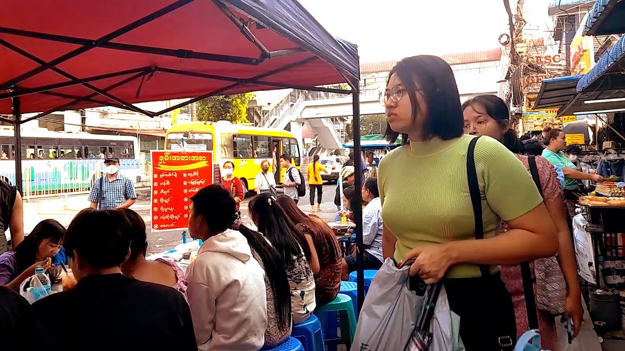 Exploring Yangon Street 4K Virtual Walking Tour through Yangon's - YouTube