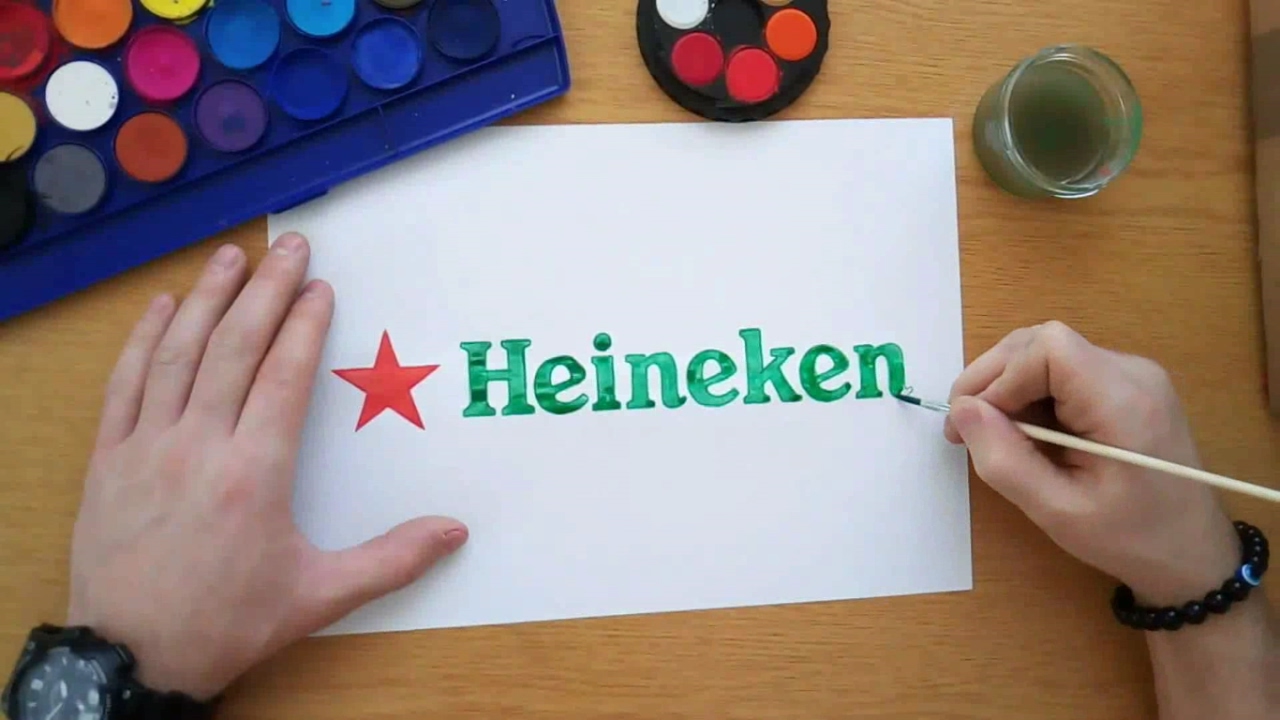 How to draw the Heineken logo - YouTube