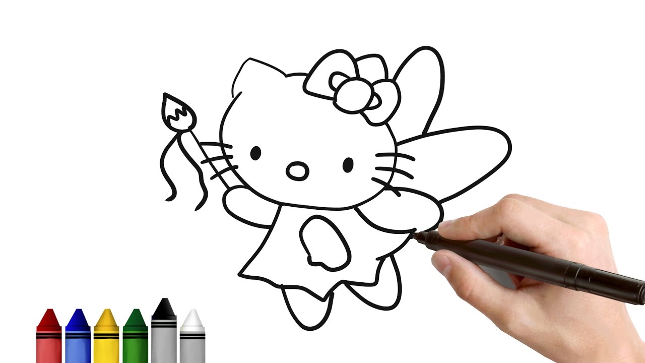How to Draw Fairy hello Kitty ★ Drawing for kids Tutorial - Art Lessons ...