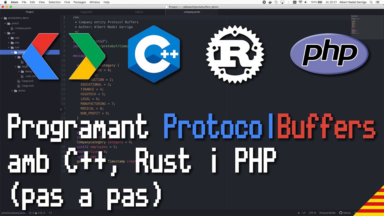 Com programar Protocol Buffers amb C++, PHP i Rust - YouTube