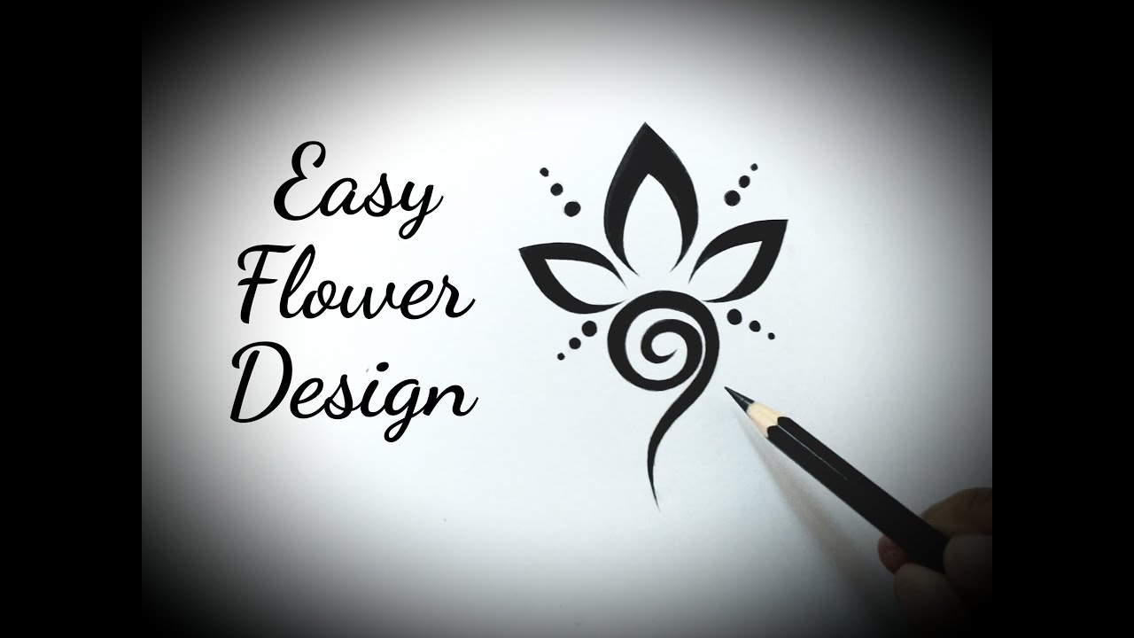 how to draw a flower design easy on paper step by step Flower drawing ...