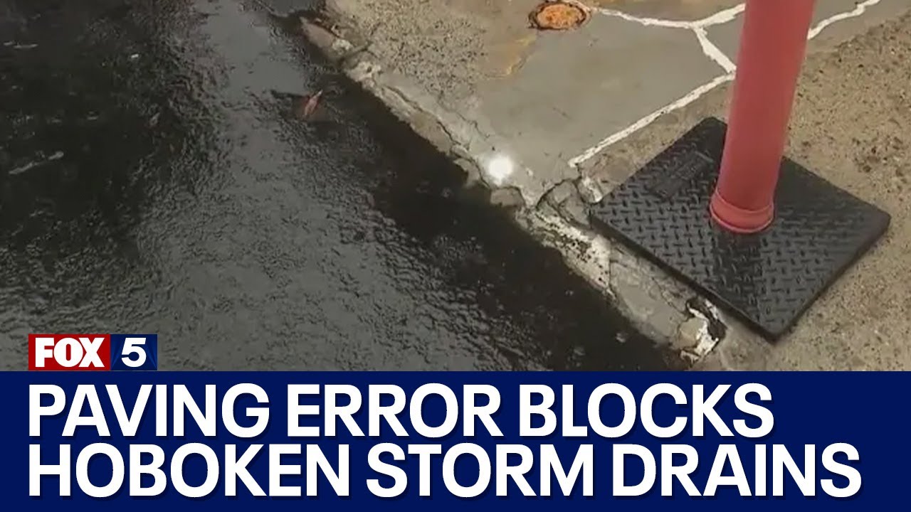 Paving error blocks Hoboken storm drains - YouTube
