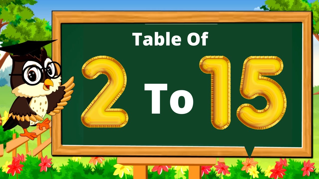 Multiplication Tables For Children 2 to 15 | Table 2 to 15 | Learn ...