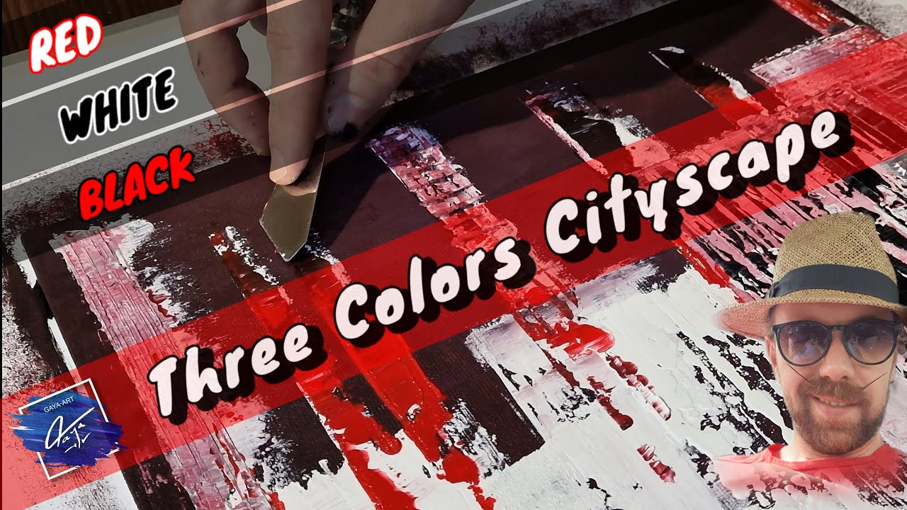 3 colors Abstract Painting Technique/ Abstract Cityscape - YouTube