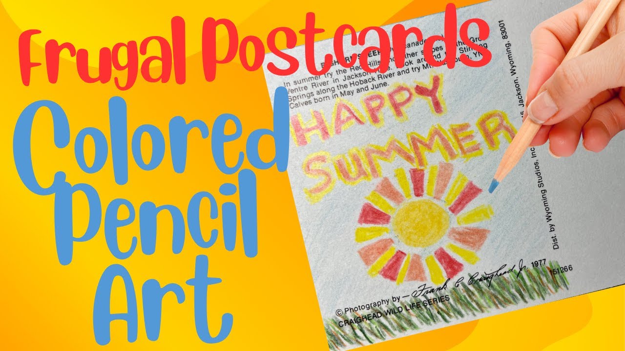 🖍️ Budget-Friendly Postcard Art with Colored Pencils Tutorial 📬 - YouTube