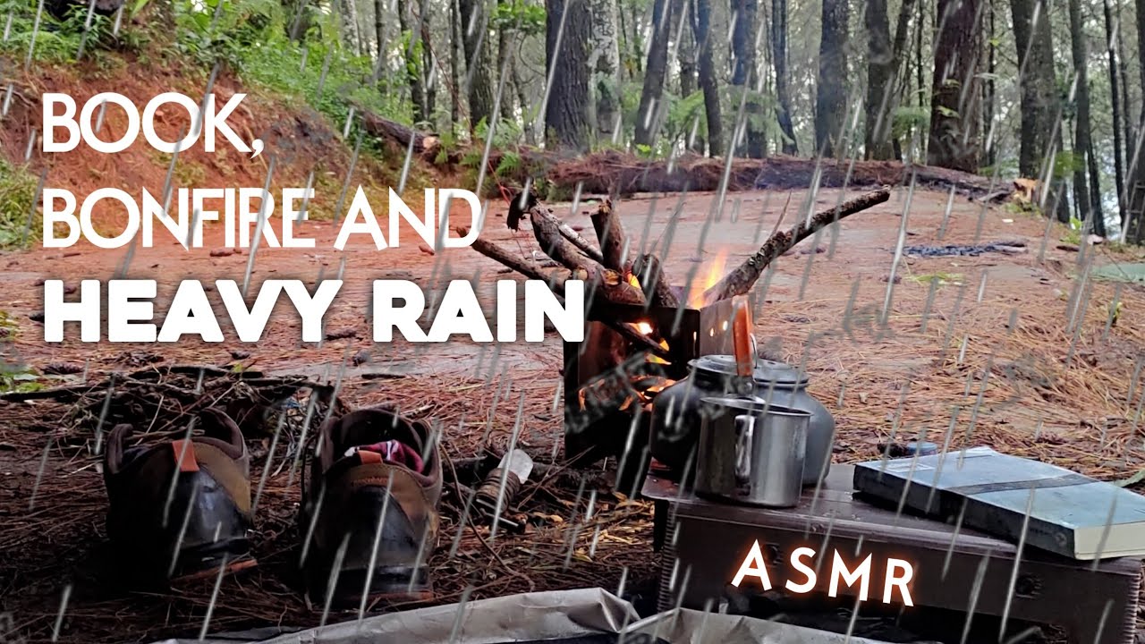 BOOK, BONFIRE AND HEAVY RAIN, ONE PACKAGE OF COMFORT AND FUN WHEN ...