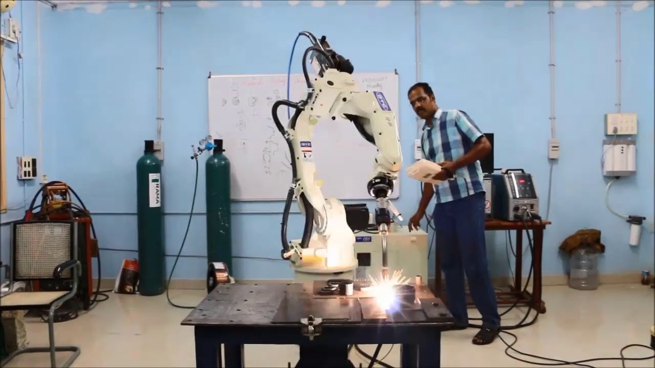 OTC DAIHEN ROBOTIC ARC WELDING SYSTEM AT NIT TIRUCHIRAPPALLI - YouTube