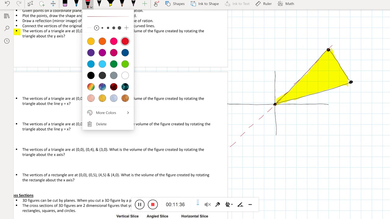 Rotating, Cross Sections and Density Guided Notes - YouTube