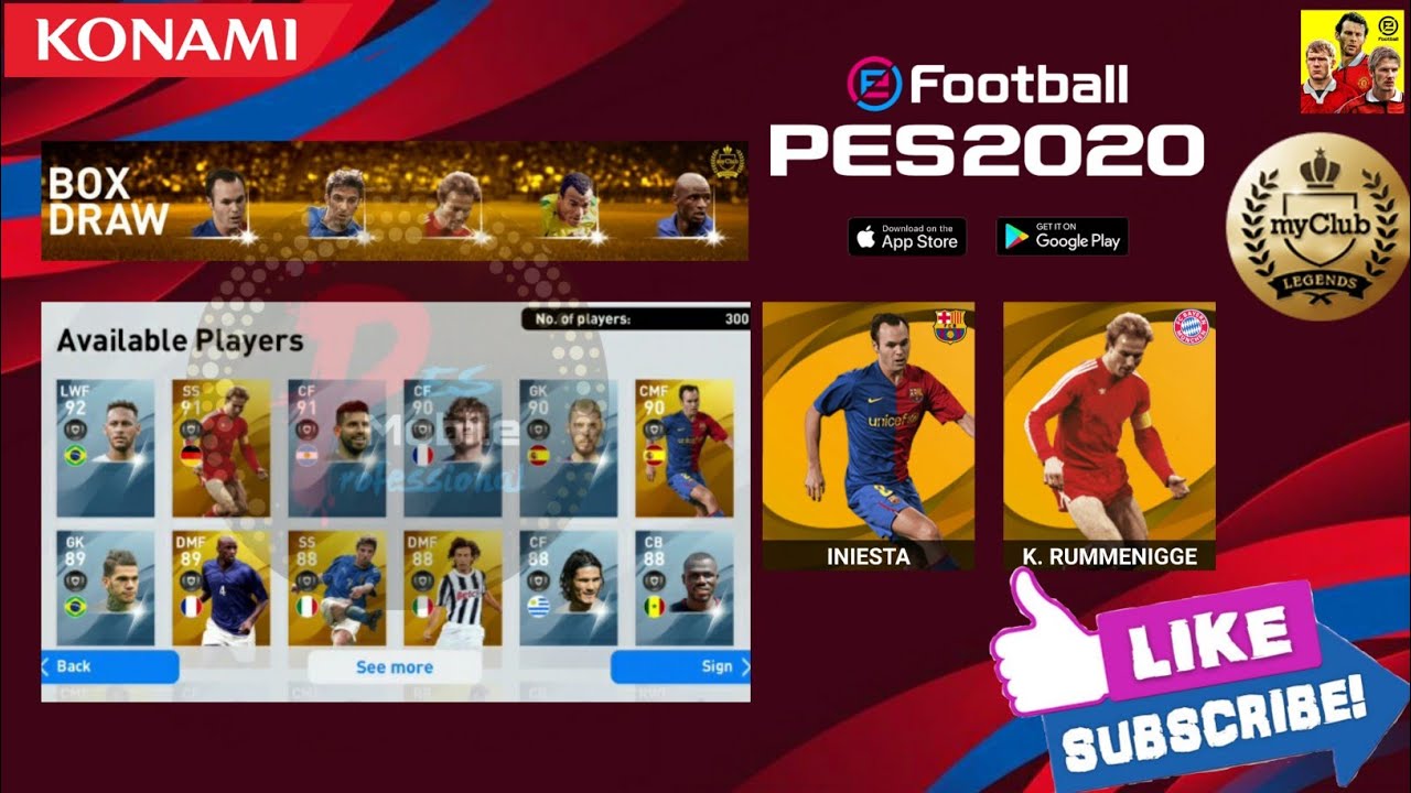 NEXT LEGEND BOX DRAW SEP 21 '20 OFFICIAL !!😍 PES 2021 MOBILE - YouTube