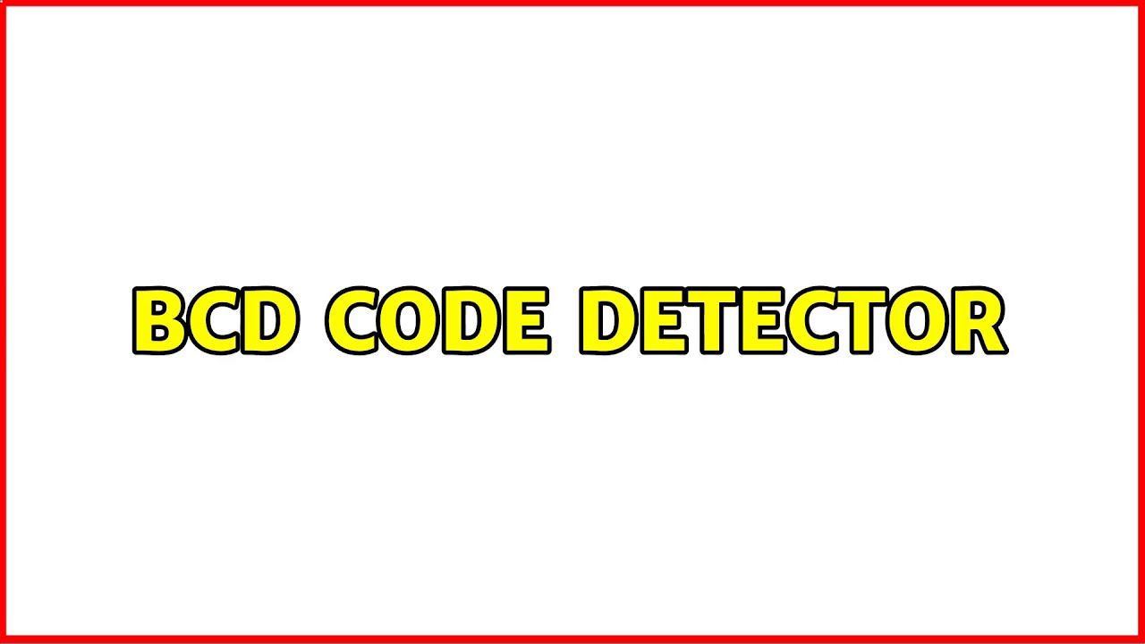 BCD code Detector - YouTube