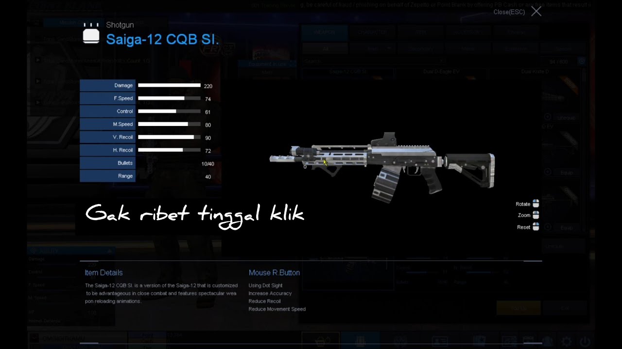 SAIGA 12 CQB SI POINT BLANK - YouTube