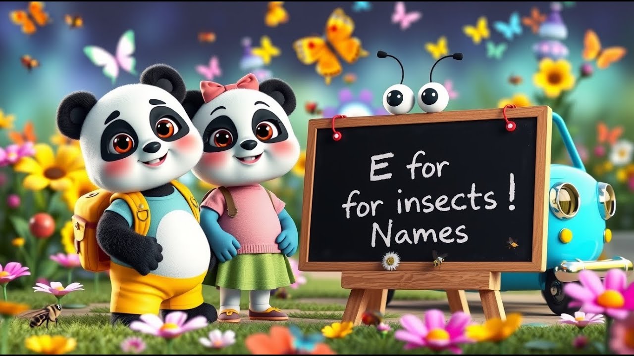 Two Little Pandas Learn Alphabet – E for Insects | Fun ABC Song for ...