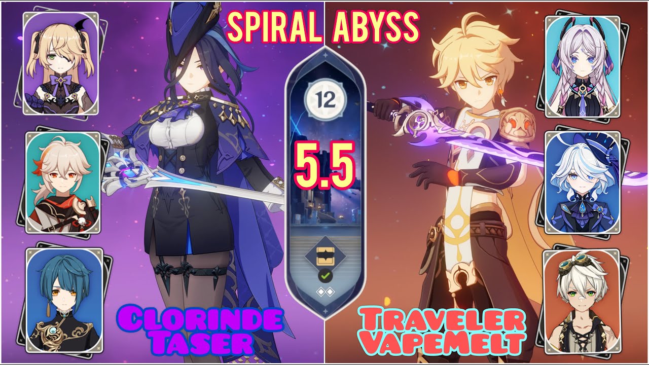 C0 Clorinde Taser & C6 Pyro Traveler VapeMelt _ Spiral Abyss 5.5 Floor ...