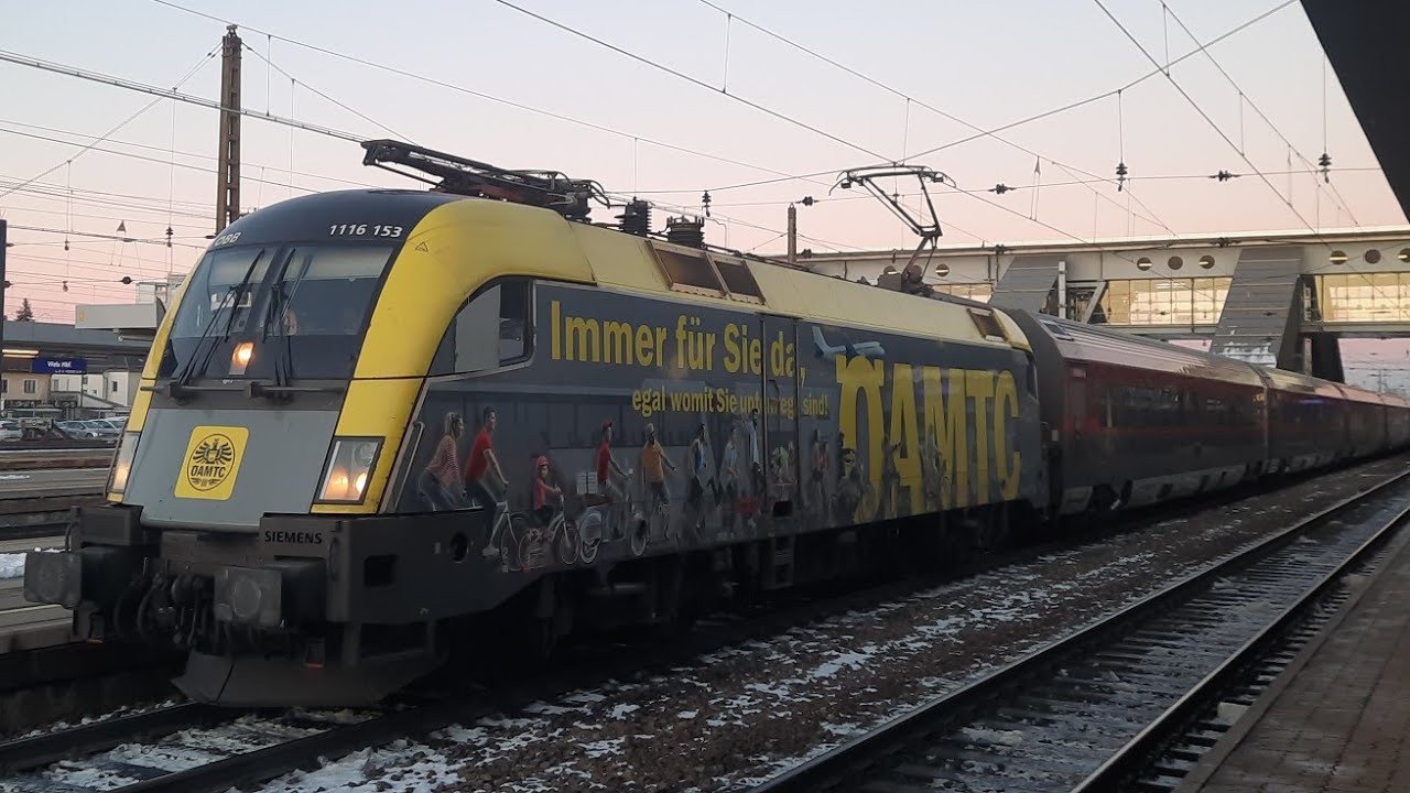 1116 153-9 am RJ268 in Wels HBF am 20.1.2024 - YouTube