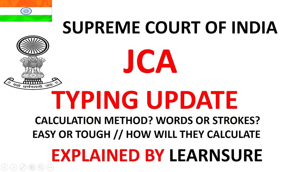 JCA TYPING TEST FOR SUPREME COURT / LEARNSURE TYPING// SUPREME COURT ...