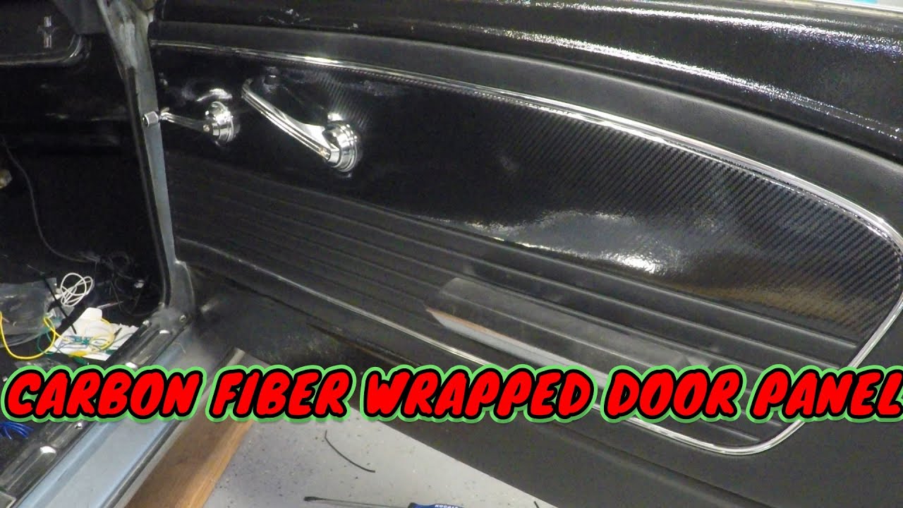 CARBON FIBER WRAPPED DOOR PANELS IN 66 MUSTANG - YouTube