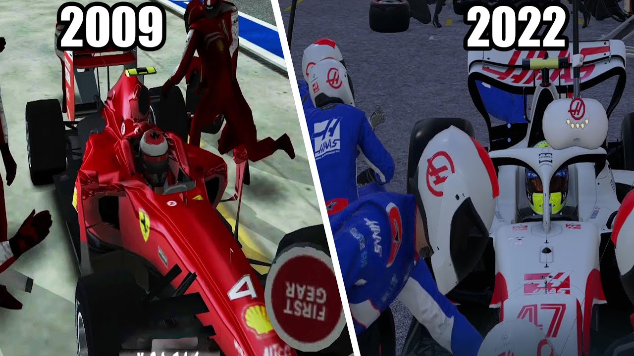 Evolution of F1 Pitstops in Codemasters' F1 Games (2009 - 2022) - YouTube