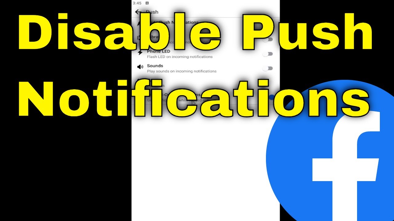 How To Disable Push Notifications On Facebook Mobile - YouTube