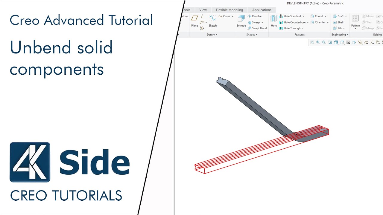 Unbend solid components | Creo Tutorial - YouTube
