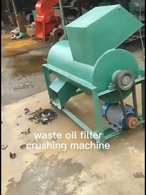 Car Oil filter cutting crushing machine separating filter paper and ...