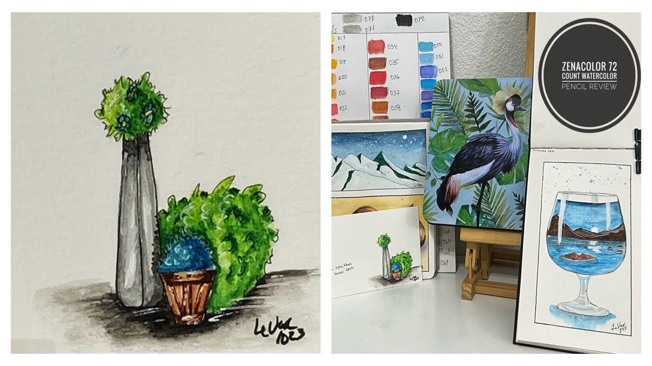 Demo & Review! Zenacolor Watercolor Pencil set of 72 - YouTube