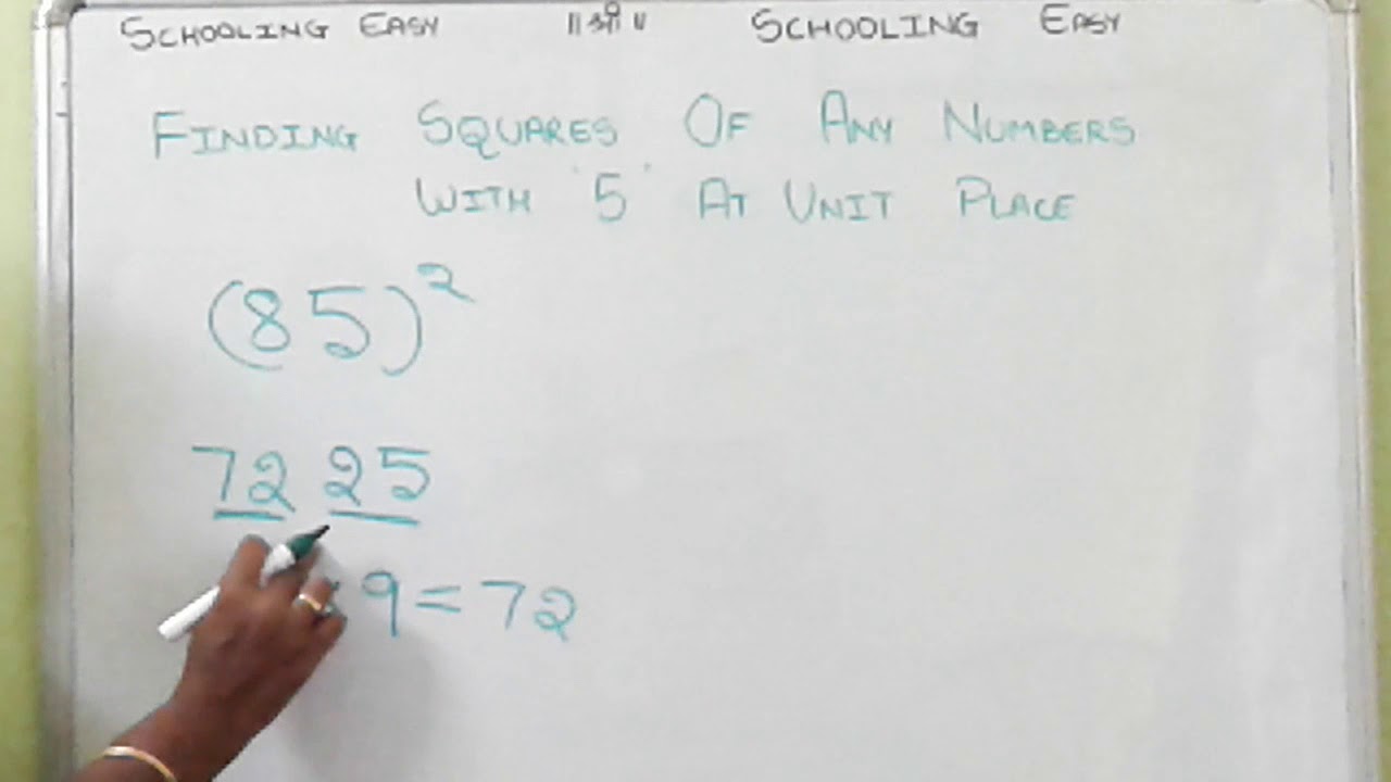 Easy Method To Find Squares Of Any Number Ending With 5 At Unit Place Easy Method To Find Squares Of Any Number Ending With 5 At Unit Place