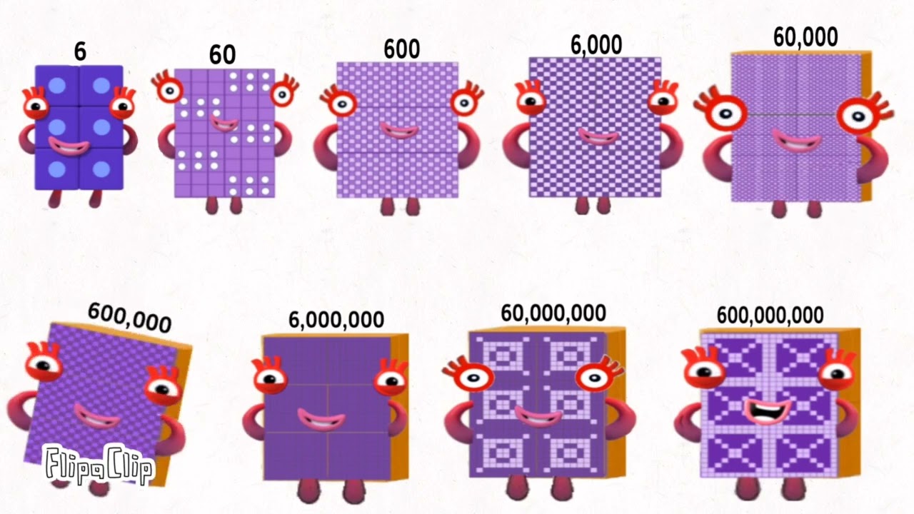 Numberblocks 6 to 600 million dance to the beat of the music - YouTube