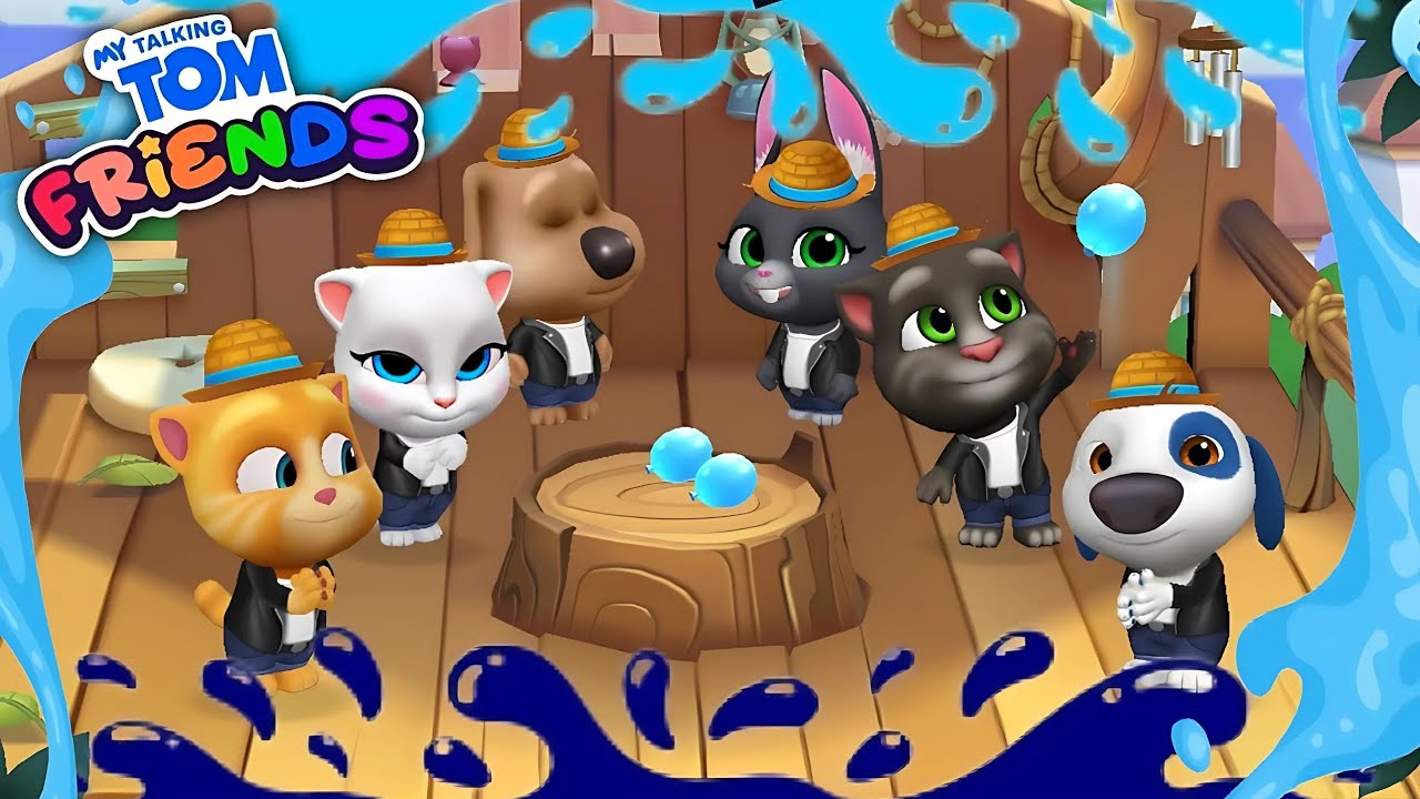 Talking tom and friends playing with water balloons || talking friends ...