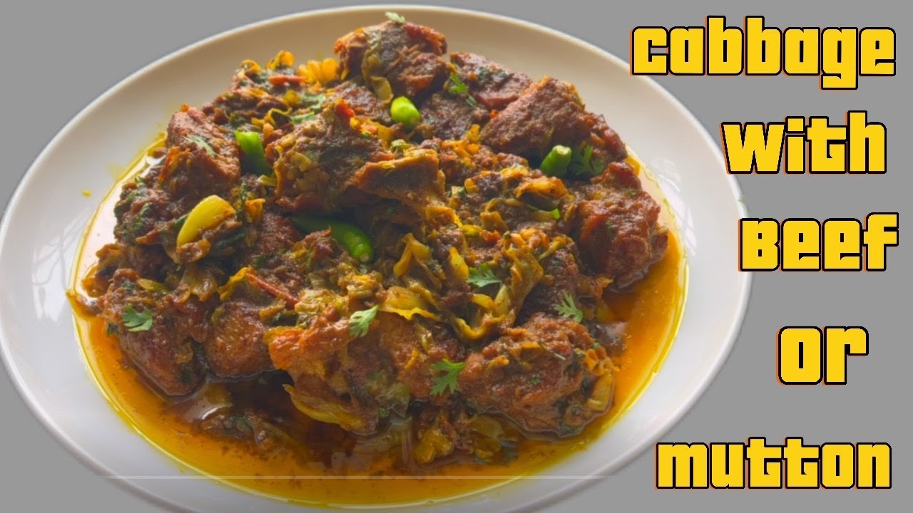 Delicious Cabbage With Beef / Mutton Fry Recipe | How To Make Beef ...