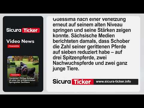Container? Philipp Schober ist einer der erfolgreichsten Springreiter ...