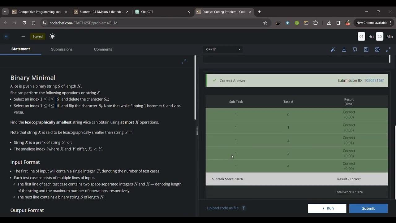 Binary Minimal Codechef Starters - YouTube