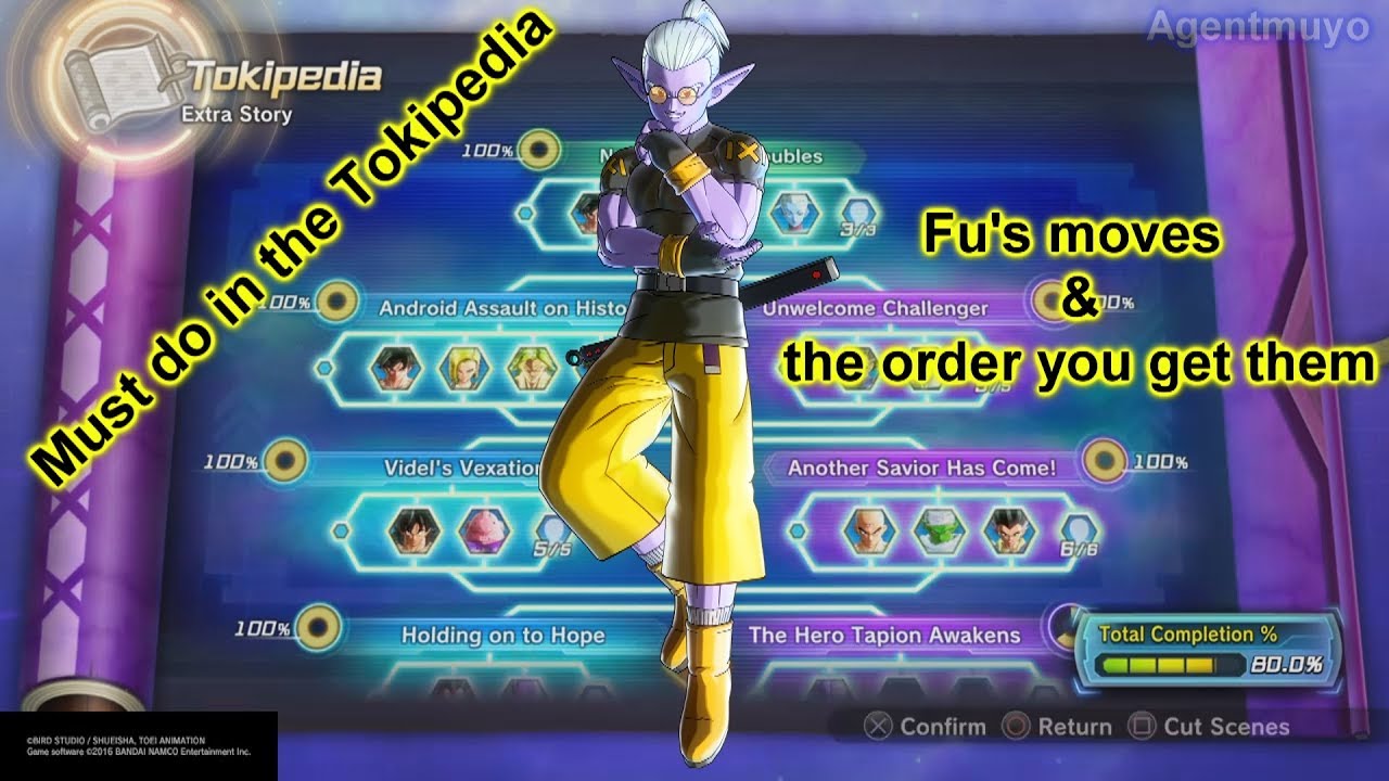 Dragon ball xenoverse 2- Fu's moves and the order their unlocked - YouTube