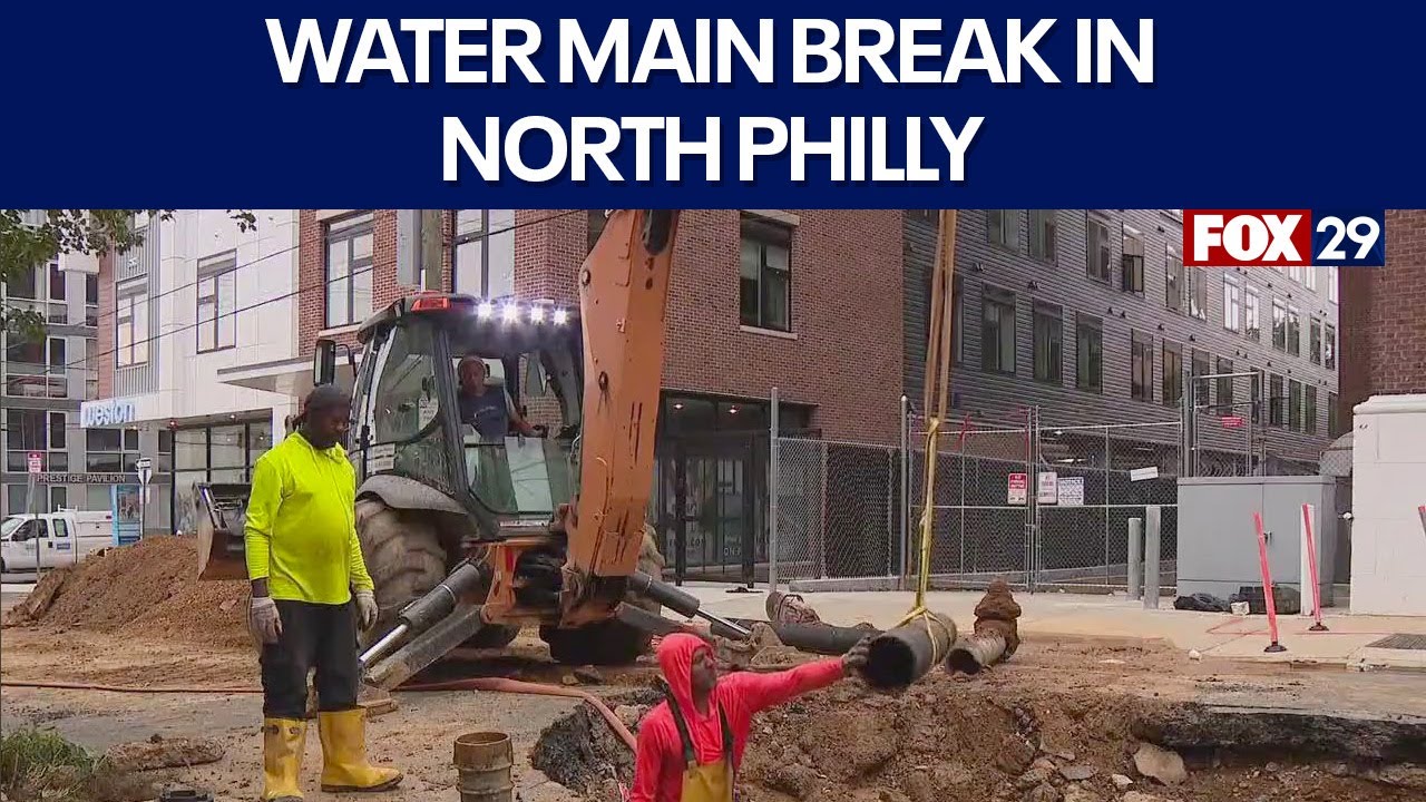 Water main break in North Philly - YouTube