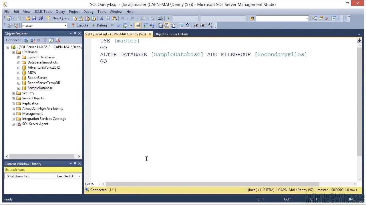 Microsoft SQL Server 70-462 Tutorial | Adding New Filegroups - YouTube