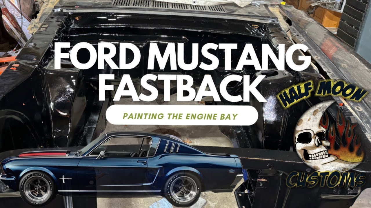 Priming and painting the engine bay on the 66 Mustang Fastback! - YouTube