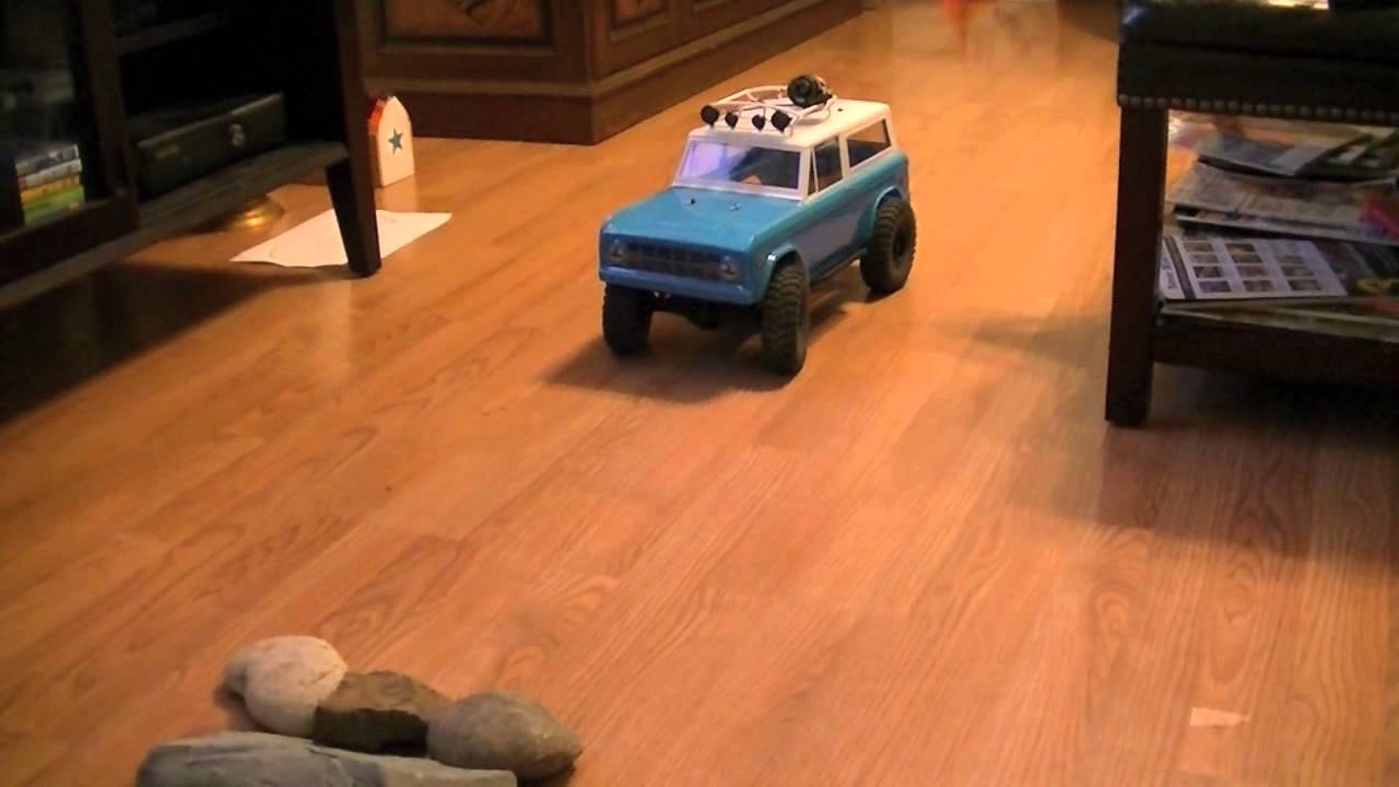 Axial SCX10 Deadbolt with Proline Bronco body test runs - YouTube