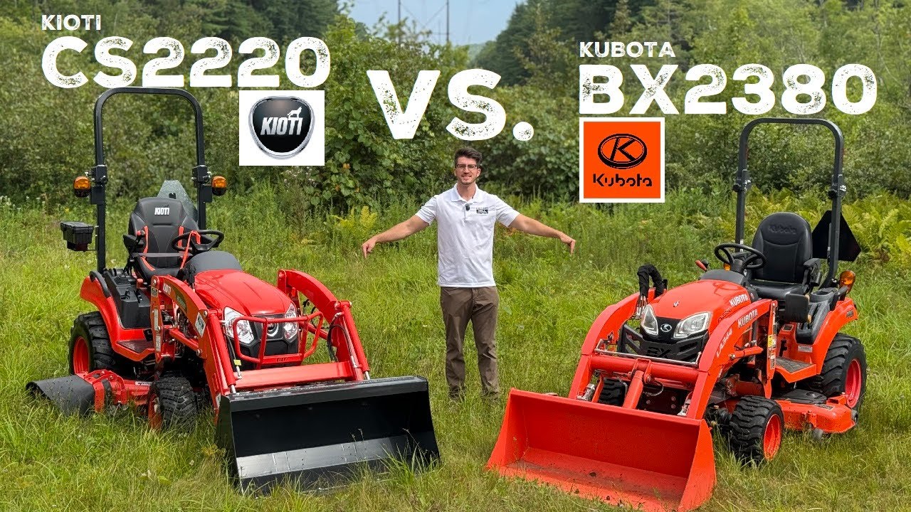 Kioti CS20 Series vs. Kubota BX80 Series - CS2220 vs. BX2380 Subcompact Tractor Comparison - YouTube