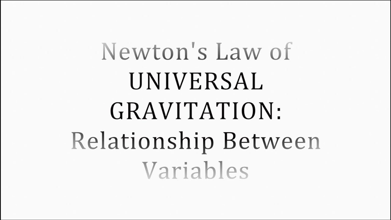 Newton's Law of Universal Gravitation: Relationship Between Variables - YouTube