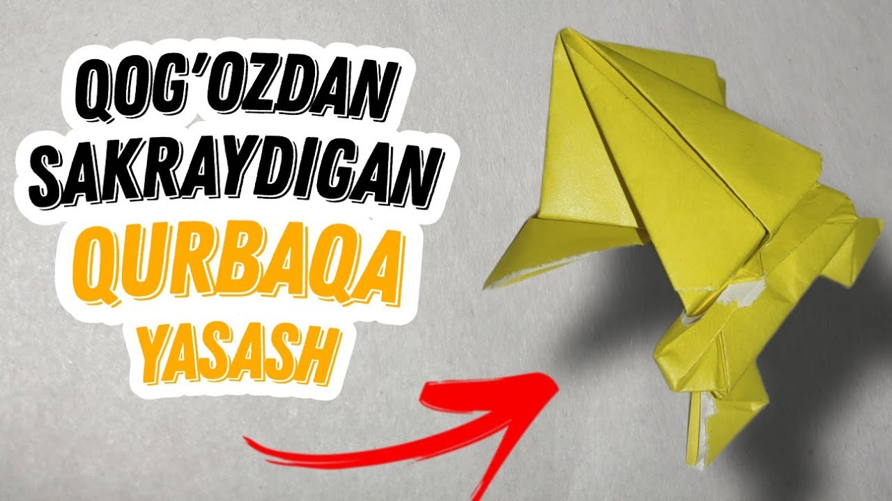 Qog'ozdan Sakraydigan QURBAQA yasash - YouTube
