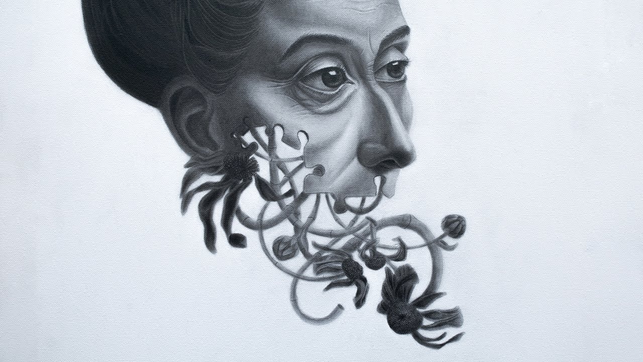 Making a full DRAWING on CANVAS for the first time (time-lapse) - YouTube