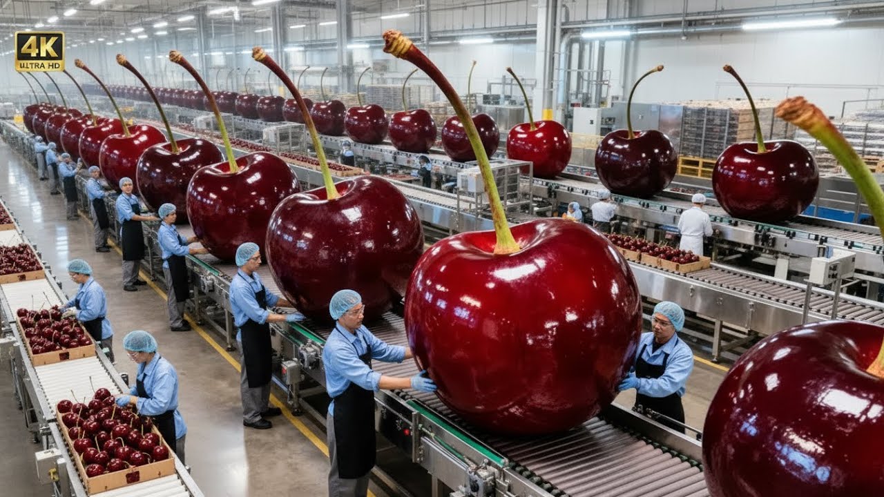 Inside a Modern Cherry Pie Filling Factory From Fresh Cherries to ...