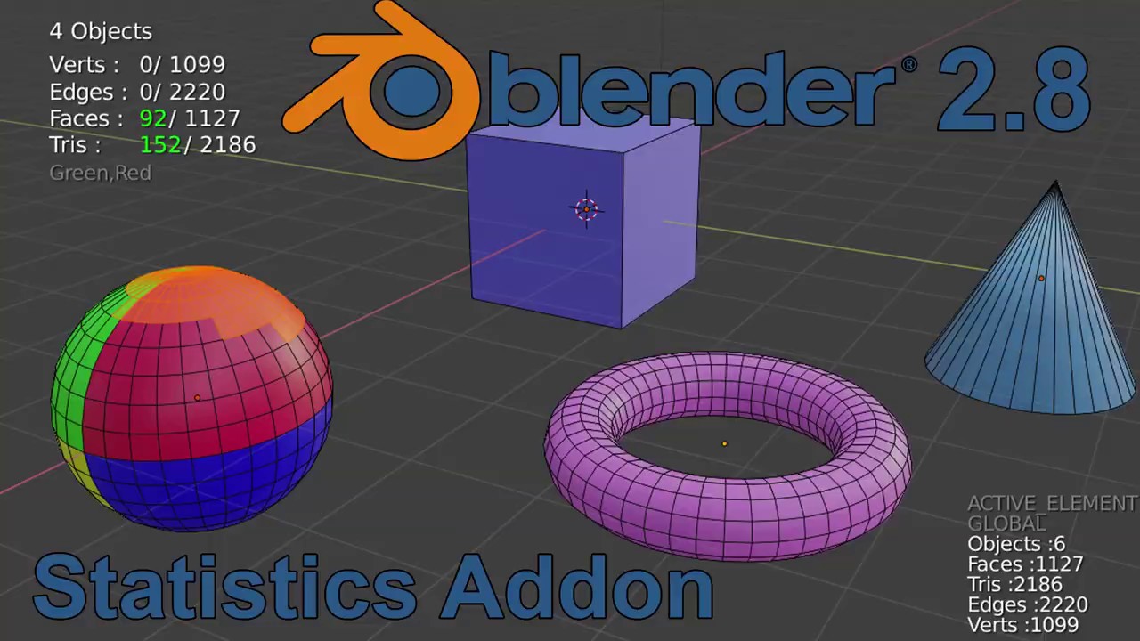 Statistics Add-on for Blender 2.8 , ver 0.3 - YouTube